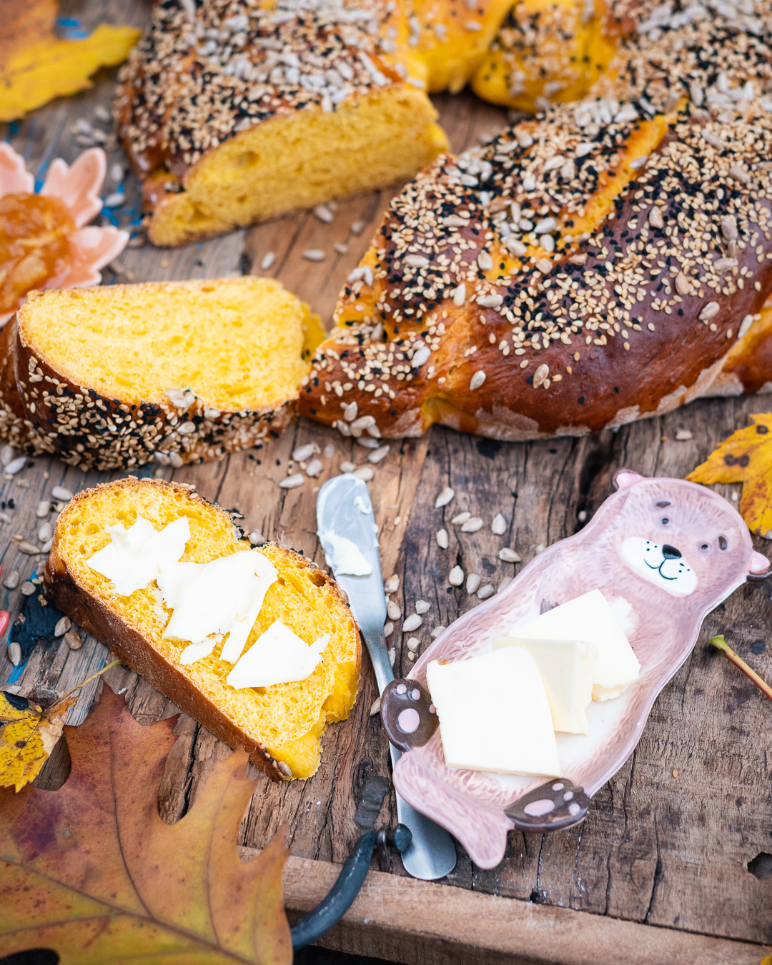 Rezept Kürbis Orangen Challah Brot